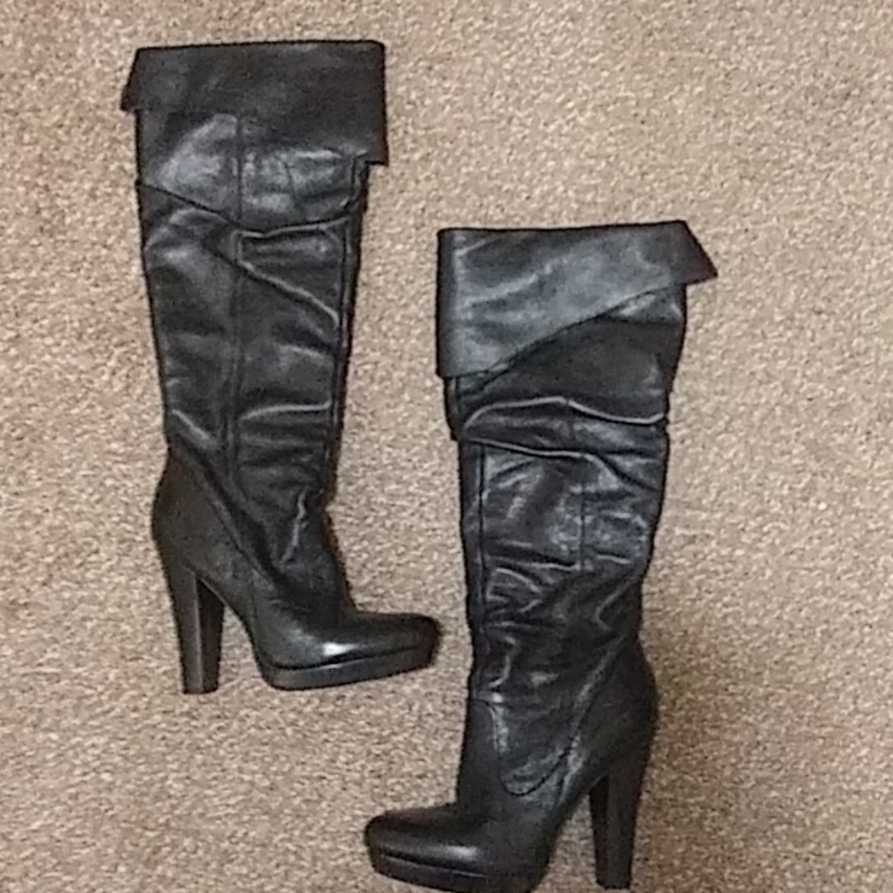 Jessica Simpson Leather Thigh High Boots - Gem